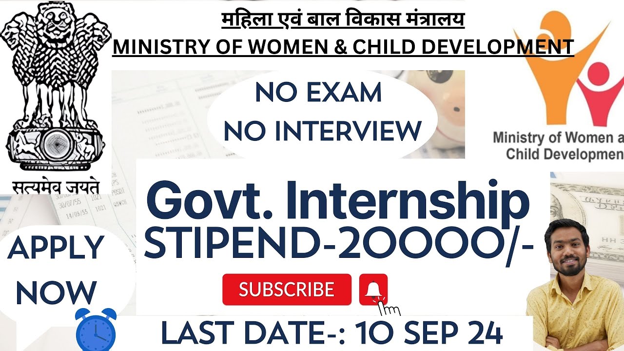 Internship In Ministry of women and child development | Government ...