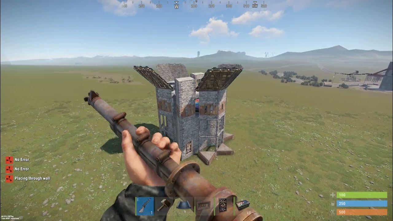 Rust Solo base, with basic widegaps and an open roof. - YouTube