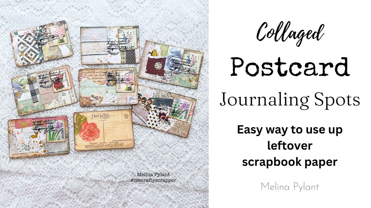 GREAT WAY TO USE LEFTOVER SCRAPBOOK PAPERS! COLLAGED POSTCARD ...