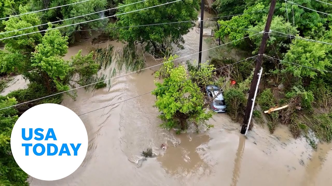 Deadly San Antonio flooding captured on aerial footage - YouTube