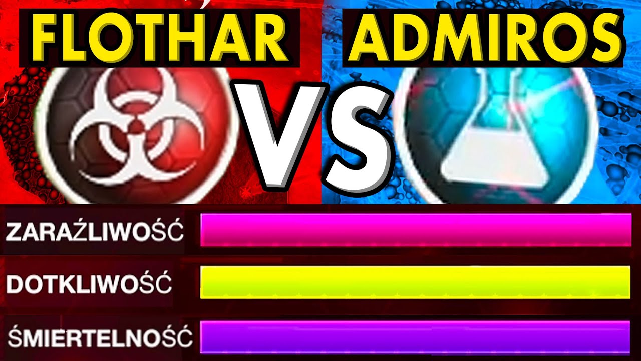MOJA CHOROBA MA 100% ŚMIERTELNOŚCI?! ADMIROS vs FLOTHAR w Plague Inc ...