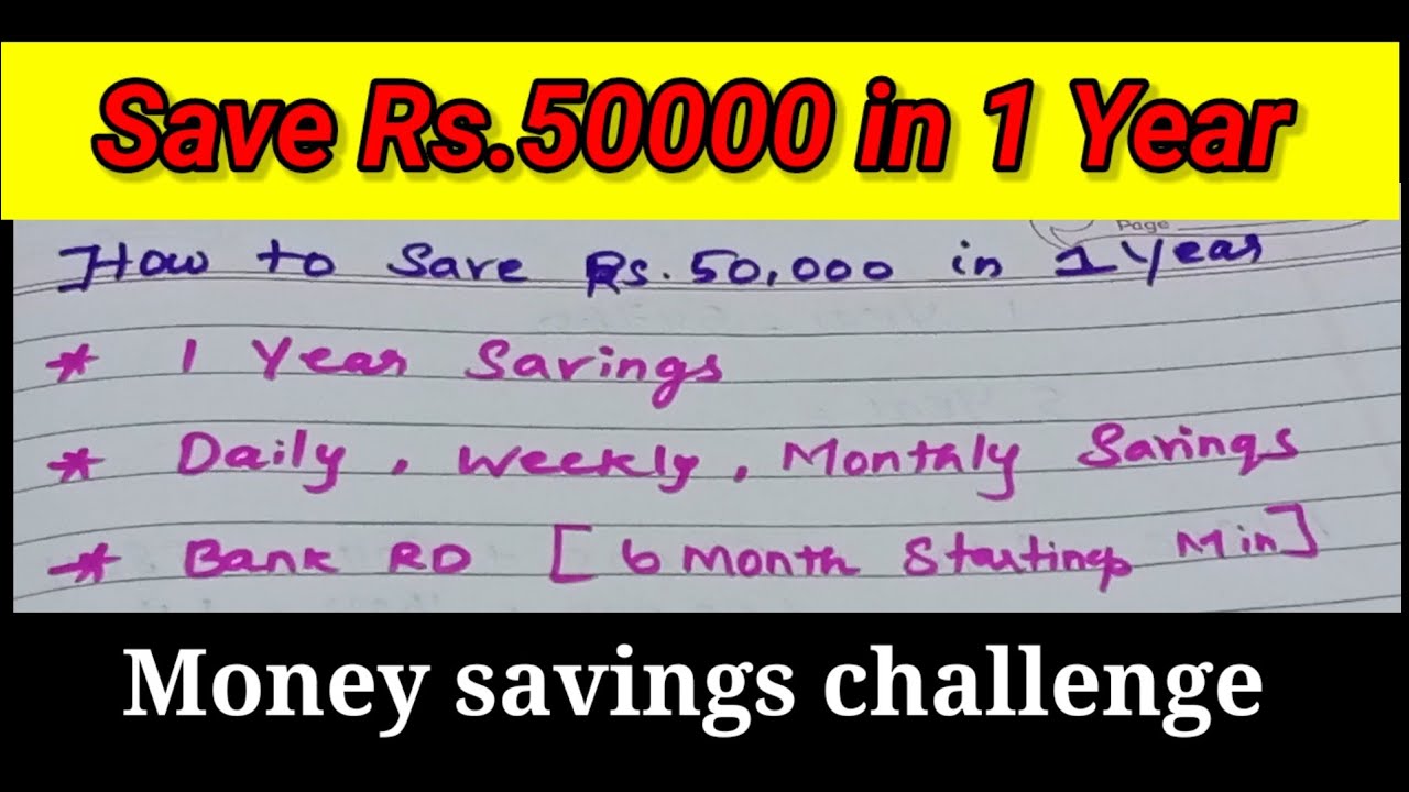 How to save Rs. 50000 in 1 year l Money savings challenge l savings ...