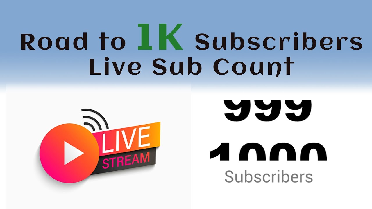 Road to 1K Subscribers! Live sub Count - YouTube