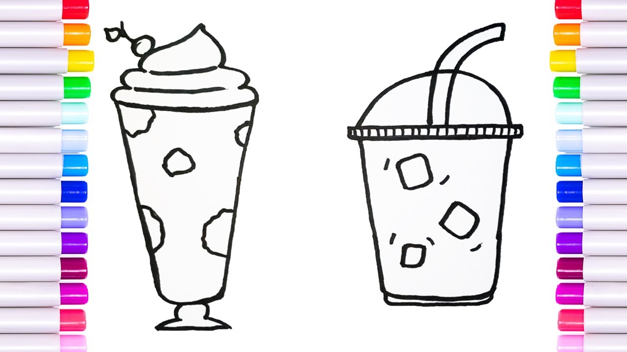 How To Draw Cute Ice Coffee Summer Drinks Step by Step / Easy Drawings ...