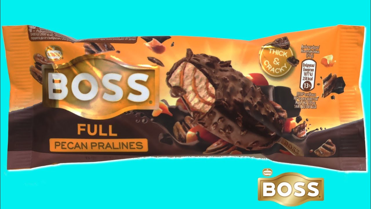 BOSS Full Pecan Pralines Παγωτό Ξυλάκι | Ice cream unboxing - YouTube