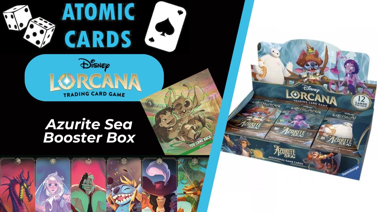 Disney Lorcana Unboxing - Azurite Sea Booster Box - YouTube