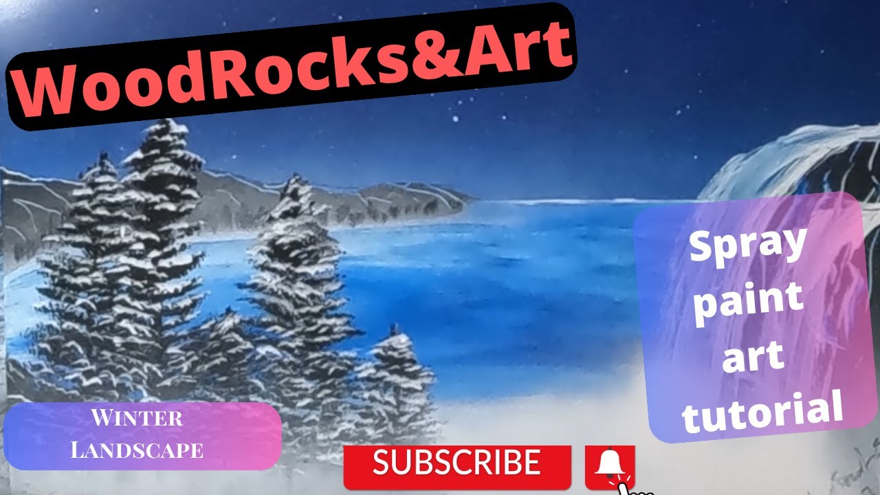 How to spray paint art :Winter landscape tutorial - YouTube