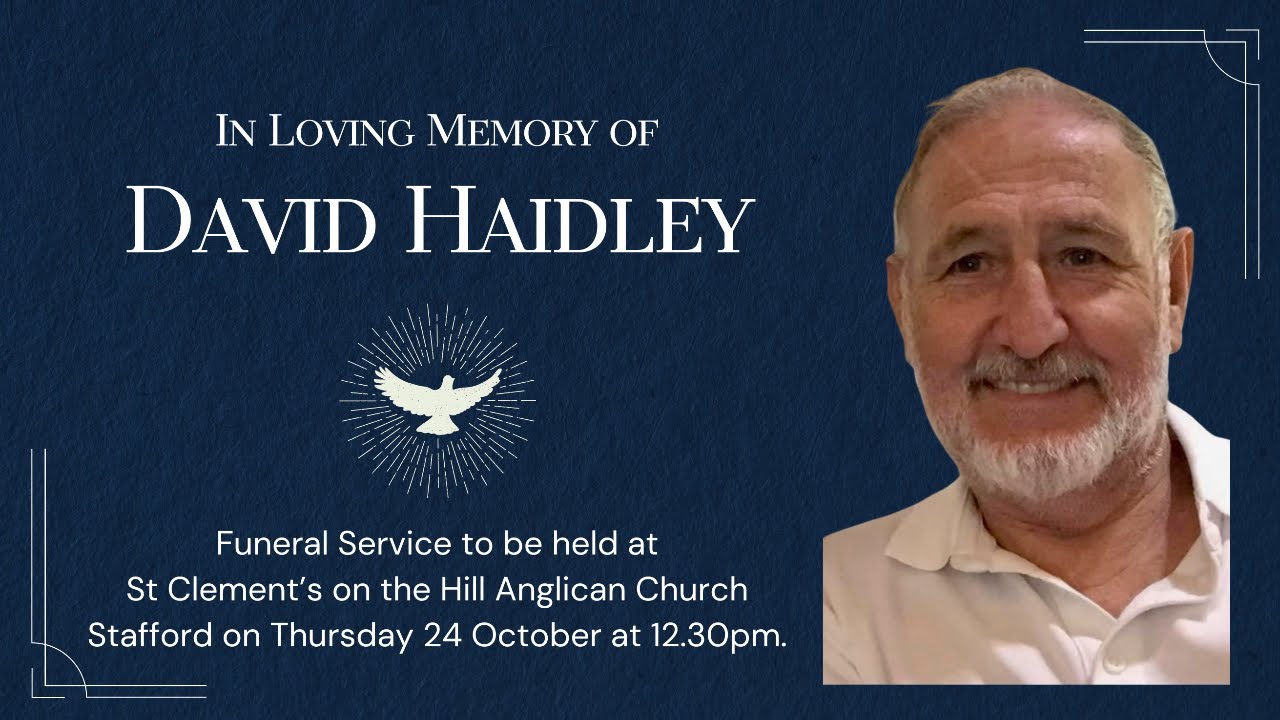 Funeral Service for David Haidley - YouTube