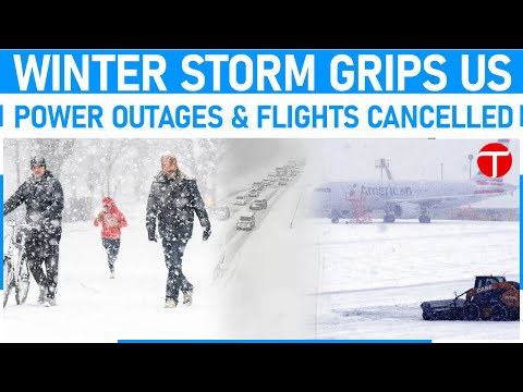 Snow, sleet and freezing rain cause chaos across the US, with power outages and flight cancellations