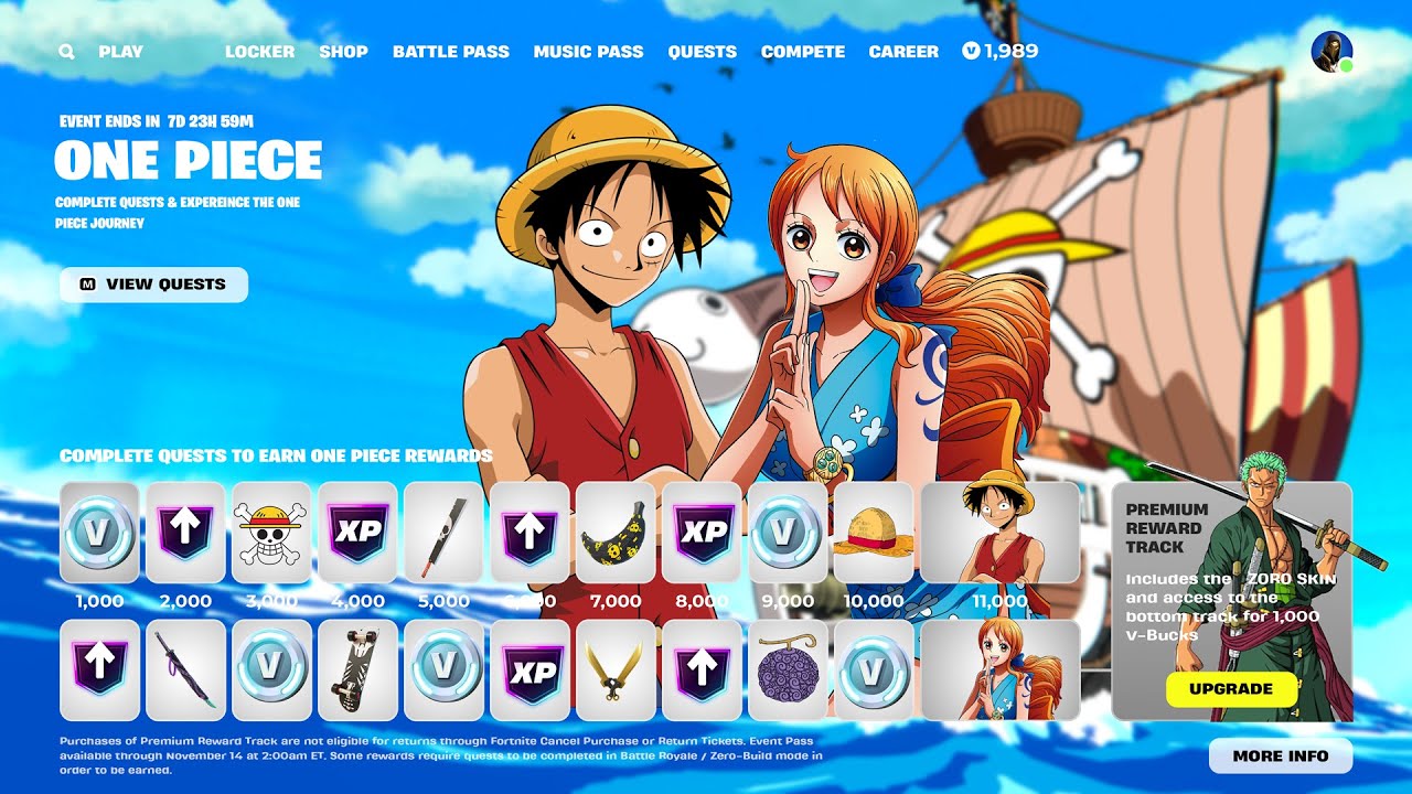 FREE SKIN for EVERYONE! (Fortnite x One Piece) - YouTube
