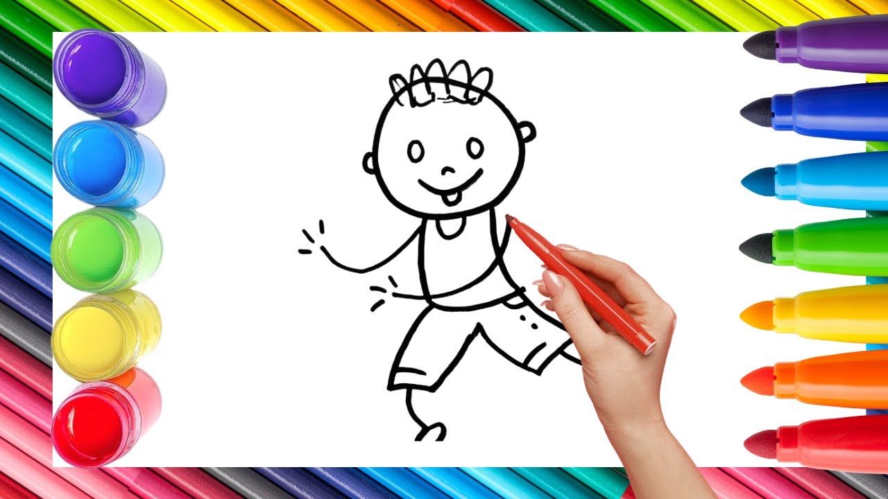 How To Draw cute Boy Drawing, Painting & Coloring For Kids and Toddlers ...