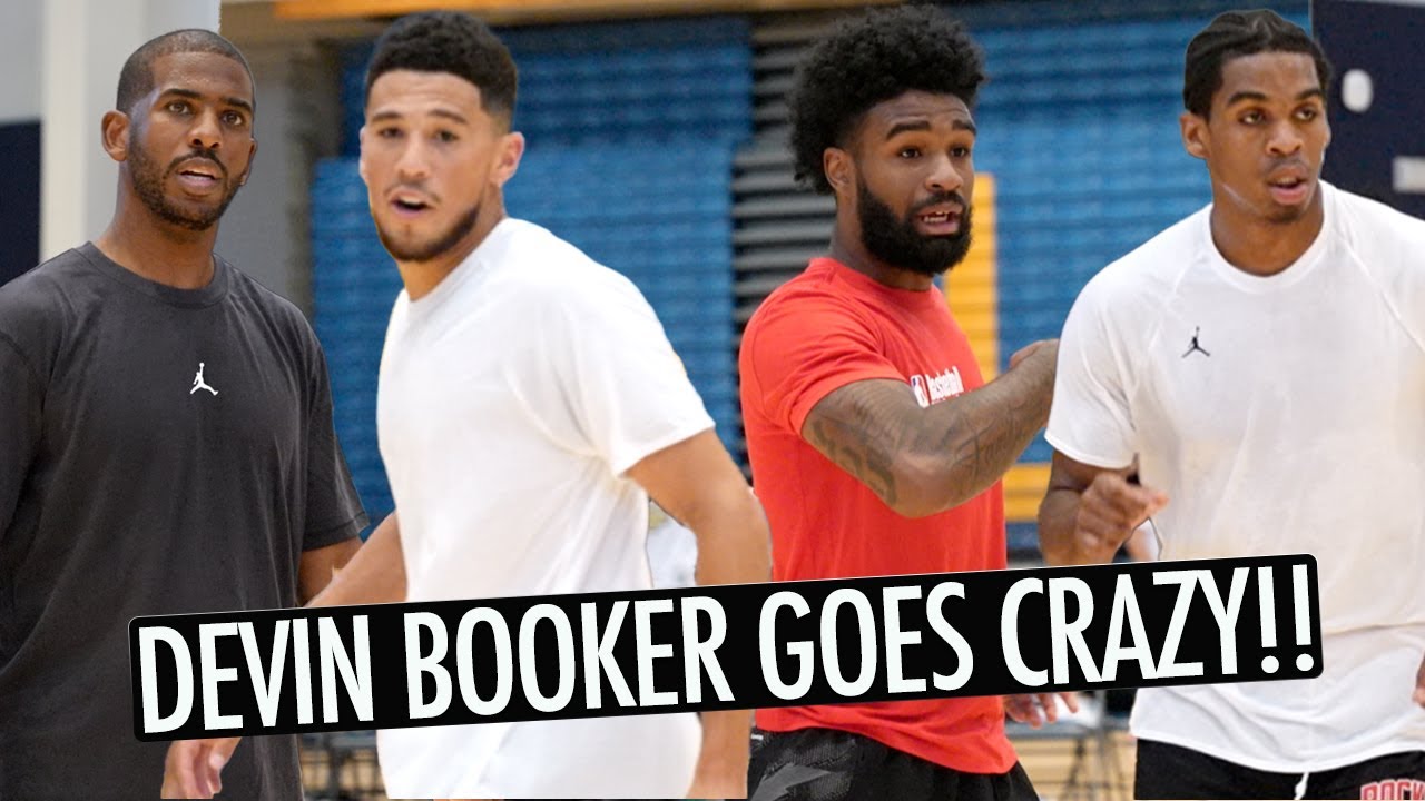 DEVIN BOOKER GOES CRAZY Vs Josh Christopher & Coby White At CP3 Elite ...