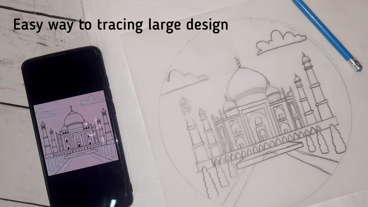 Embroidery hoop art tracing | Tracing a design on the mobile - YouTube