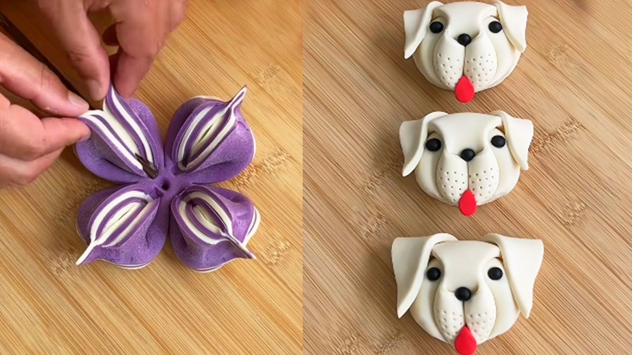 🥰 Satisfying And Yummy Dough Pastry Ideas 🍞Puppy Bread, Bun, Pie And ...