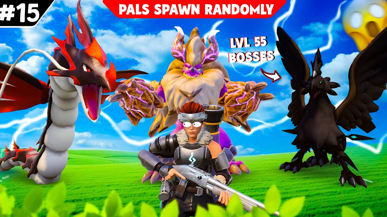 FIGHTING LVL 55 BOSSES || Palworld BUT THE PALS SPAWN RANDOMLY ANYWHERE || EP. 14 RANDOM PAL ...