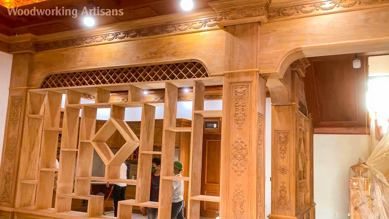 Amazing woodworking skills - Interior design project, Living room ...