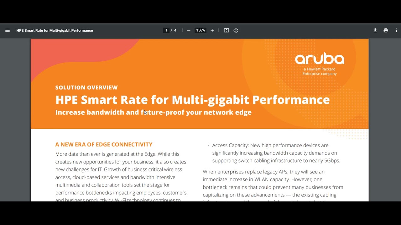 ARUBA - HPE Smart Rate for Multi-gigabit Performance - YouTube