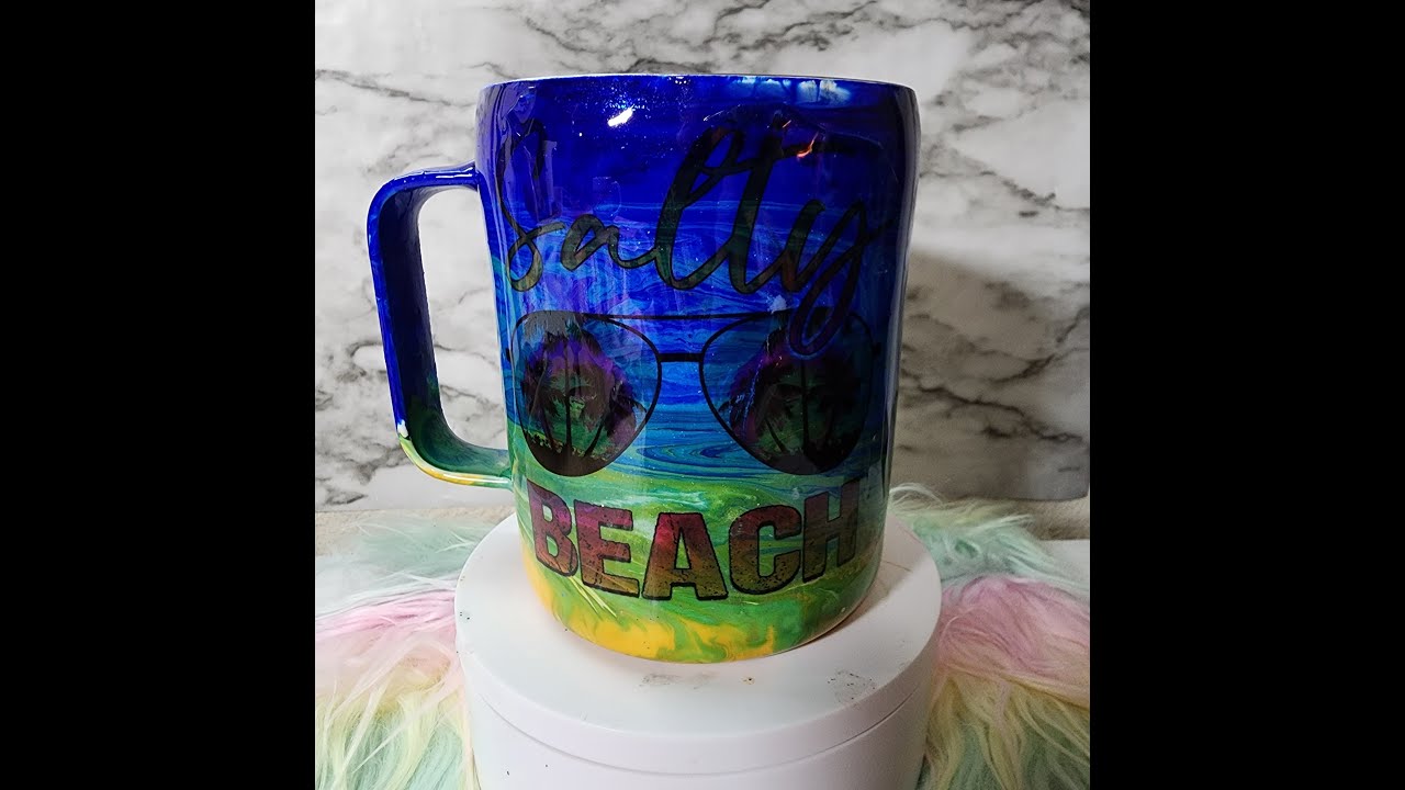 Alcohol Ink Beach Cup - Start to Finish - YouTube