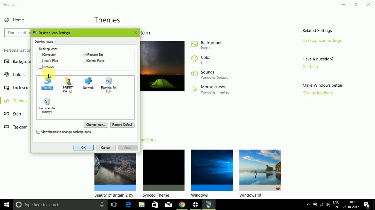 Adding computer icon to desktop in Windows 10 - YouTube