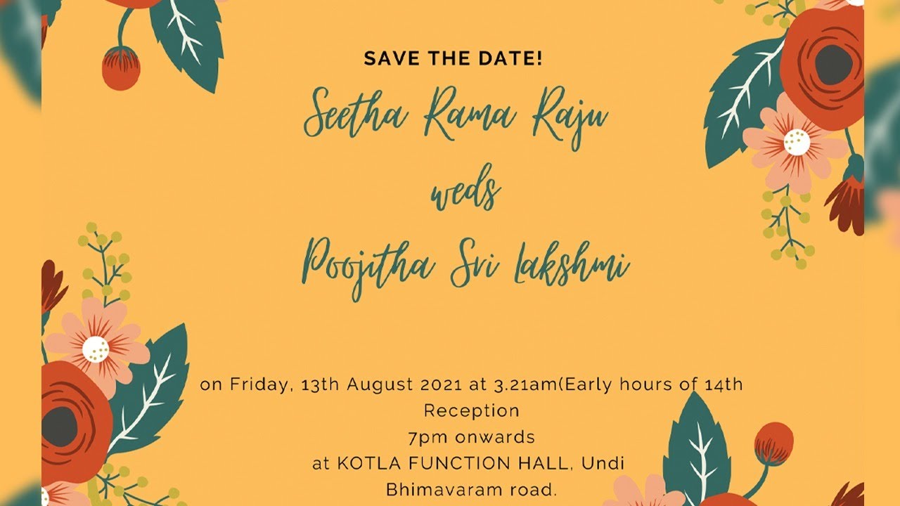 Seetha Rama Raju & Poojitha Sri Lakshmi Wedding Live - YouTube