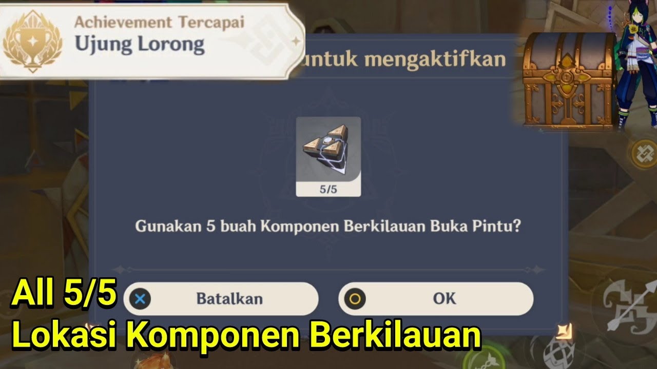 All 5/5 Lokasi Komponen Berkilauan | Ujung Lorong | Hidden Achievement ...