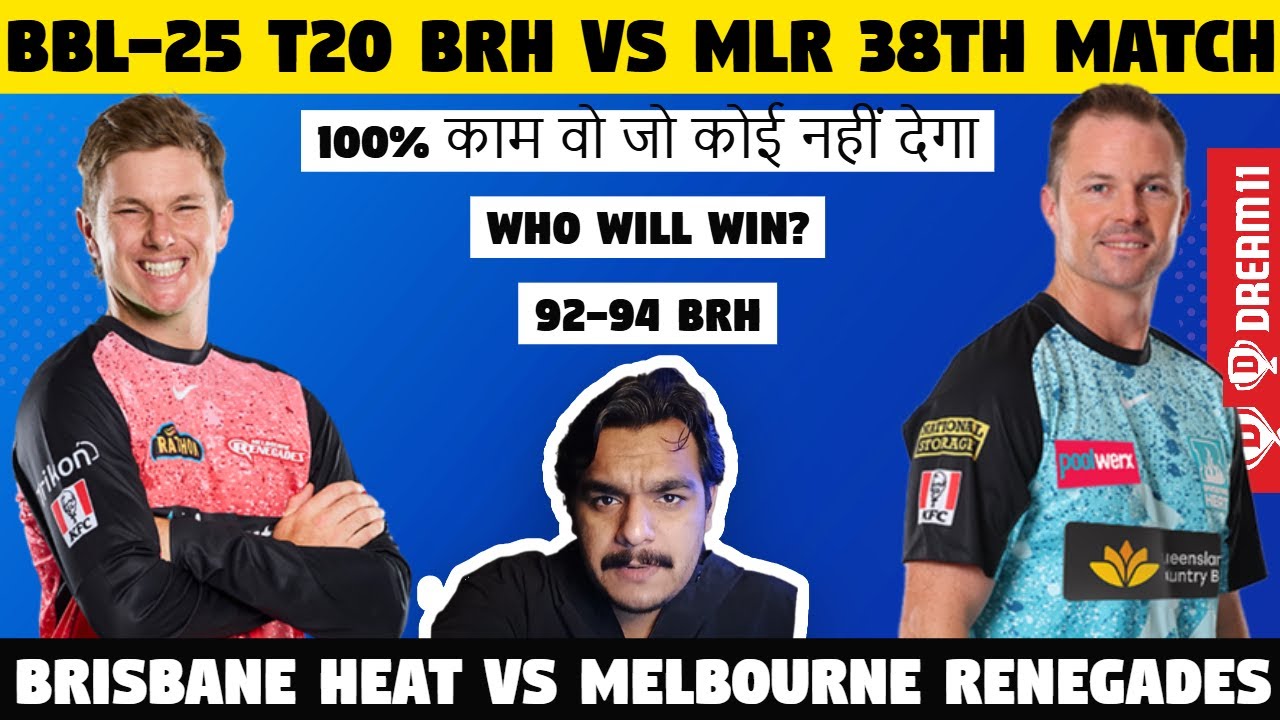 Melbourne Renegades Vs Brisbane Heat 38th Match BBL 2025 Predictions ...