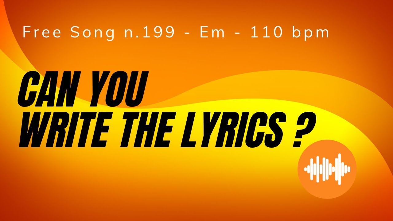 Songwriters Backing Track - Can you write the lyrics? (n.199) - YouTube