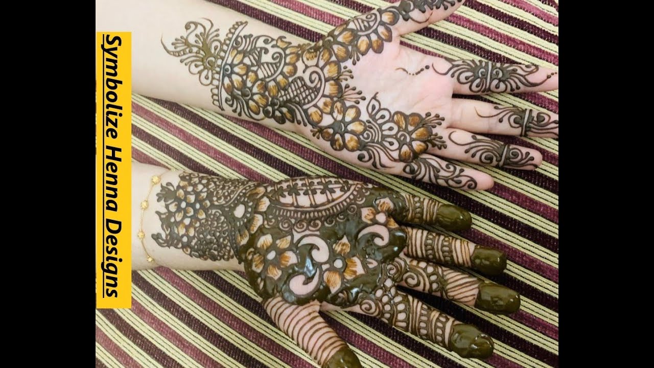 New Stylish bridal front hand henna design 381 - YouTube