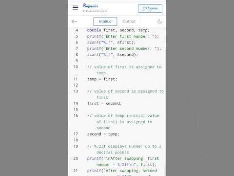 Swap Numbers Using Temporary Variable #coding #programming - YouTube