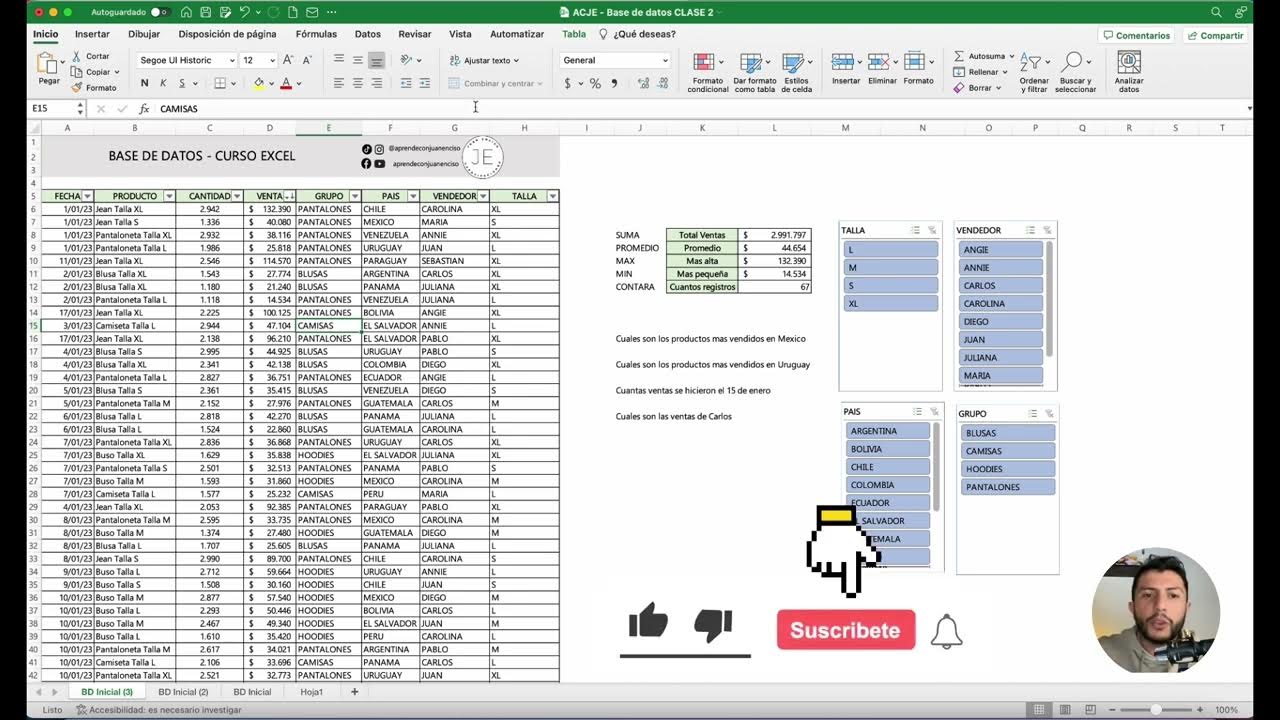 Curso Excel Gratis - Clase 3 - YouTube