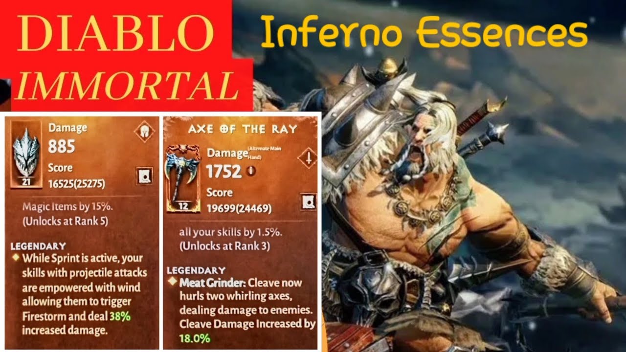 Inferno 1 Barbarian Essences In Diablo Immortal 2.0 Update! - YouTube