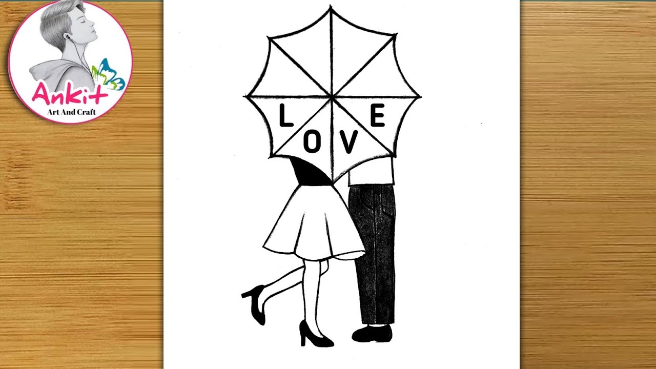 Couple drawing easy| love couple drawing | romantic couple drawing step ...