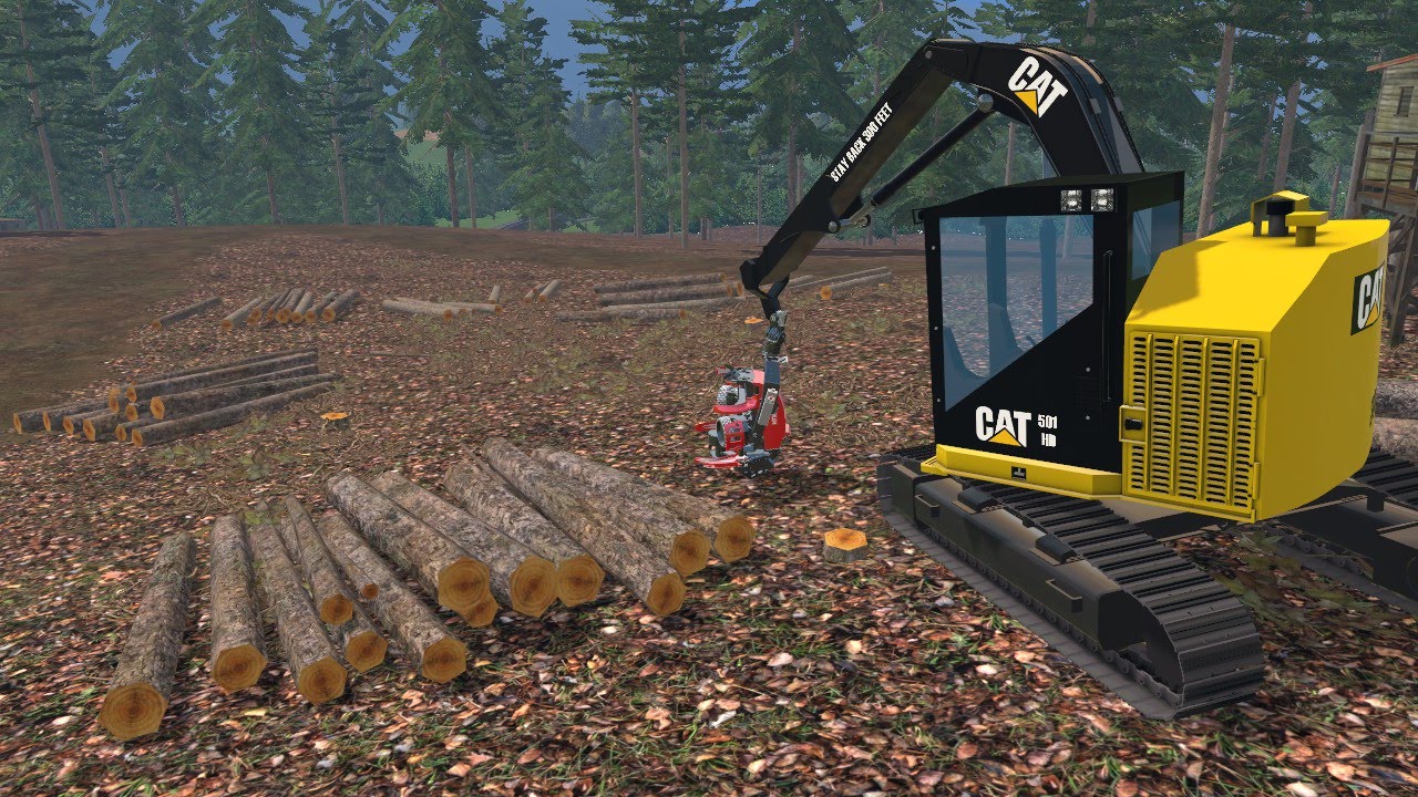 Farming Simulator 15 Lawn Care Logging Ep #9 Processing Trees - YouTube