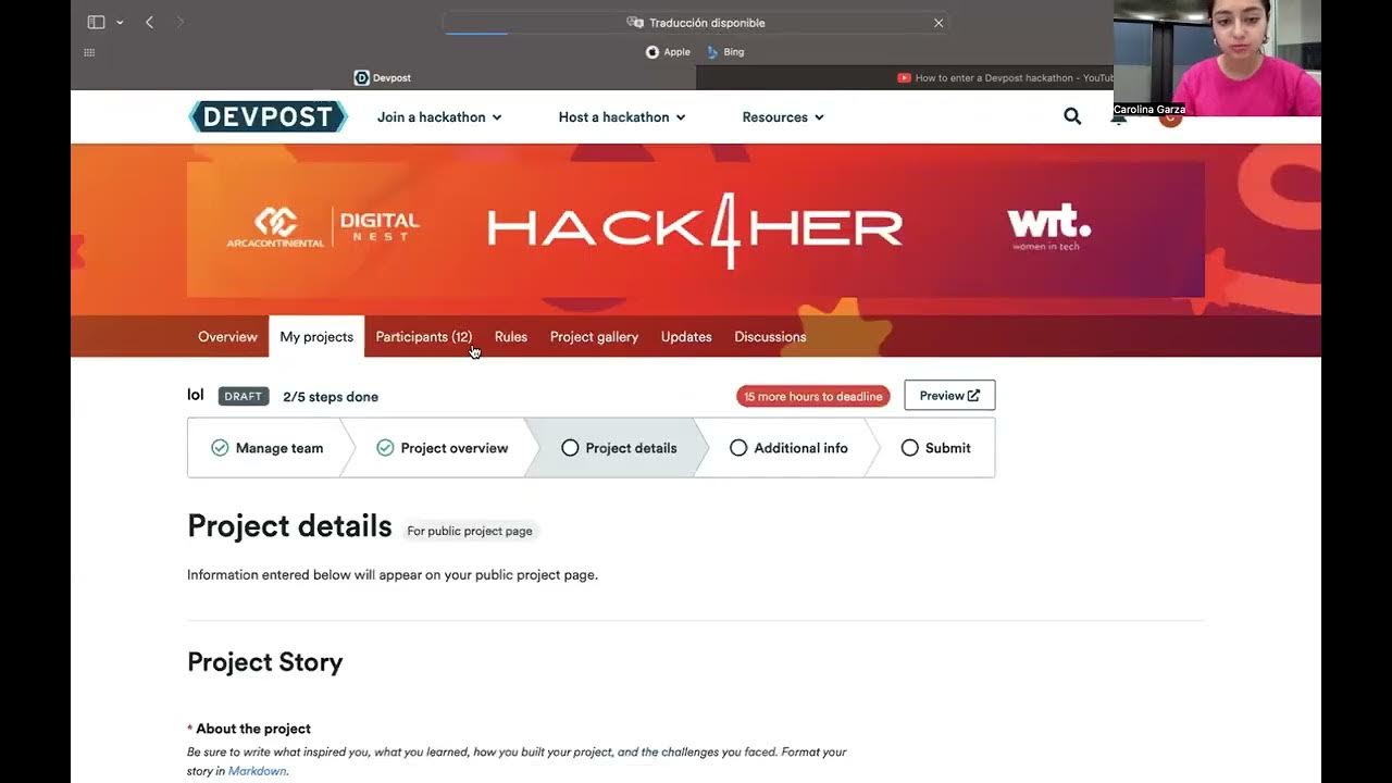 Como subir un proyecto a Devpost | Hack4Her 2025 - YouTube