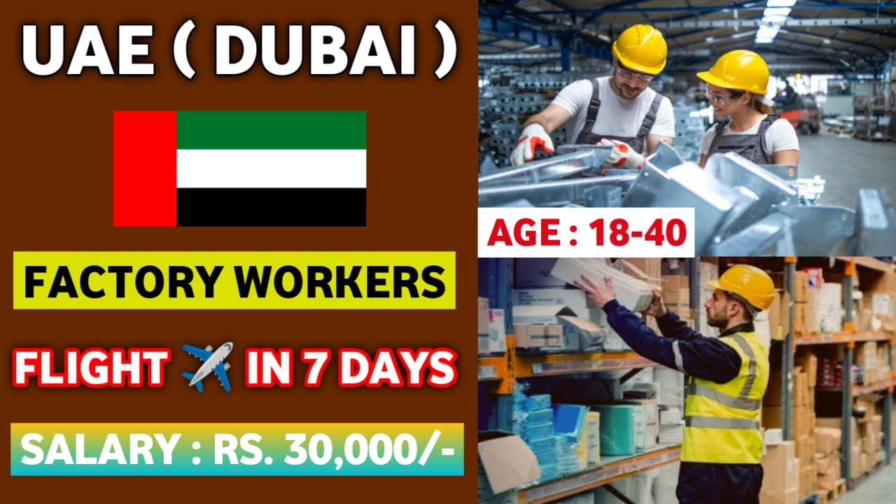 Factory Worker Jobs in Dubai 🇦🇪 | Salary 1400 AED | Visa in 4 Days ...