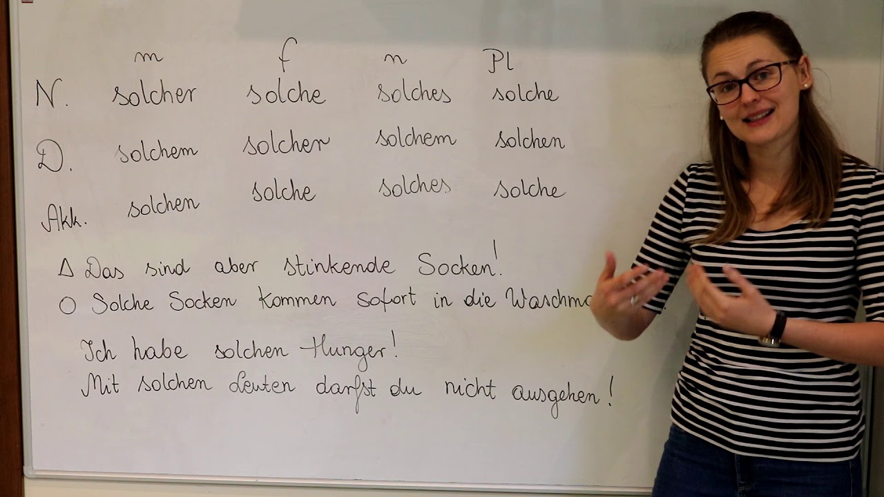 Gramatyka niemieckiego - solche - znaczenie i odmiana - YouTube