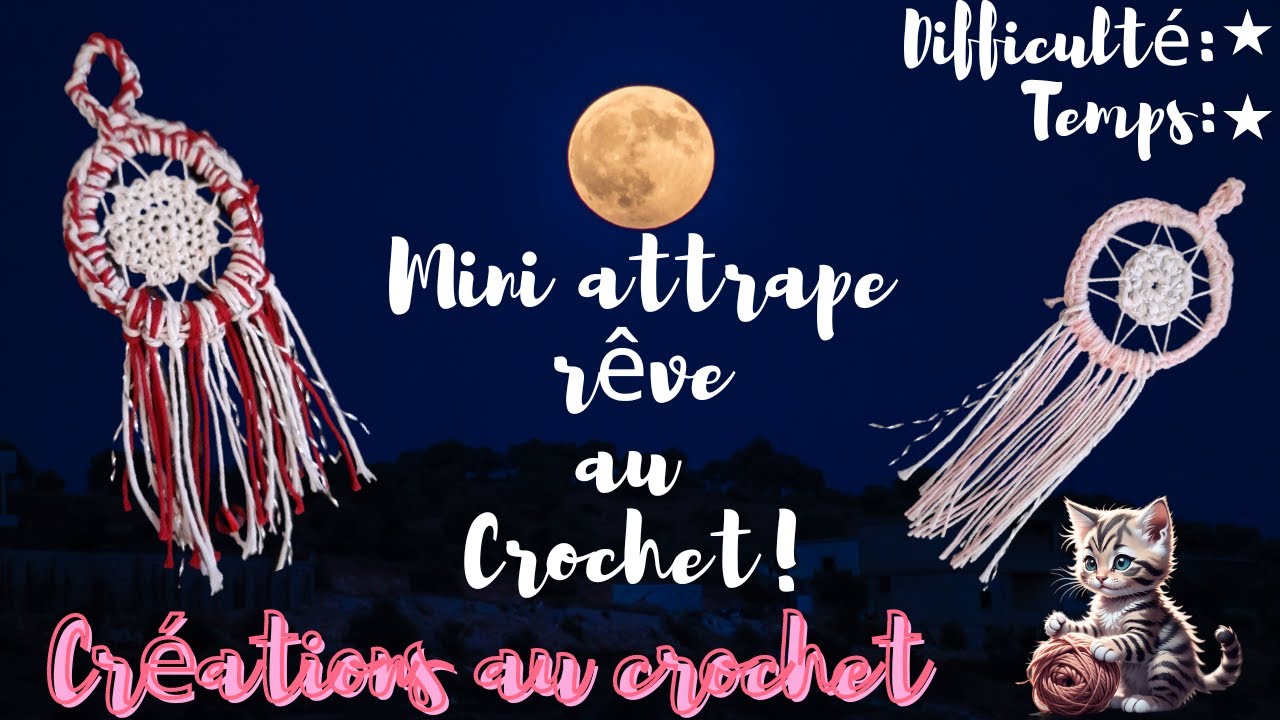 Tutoriel mini attrape rêve au crochet - YouTube