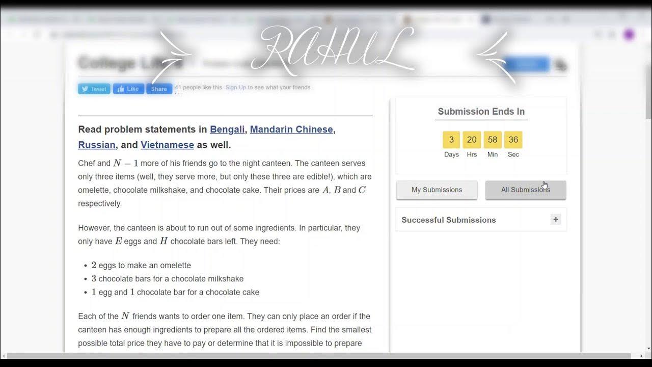 College Life 4/CodeChef/March Long Challenge 2021/Explanation with Code/code in comments - YouTube