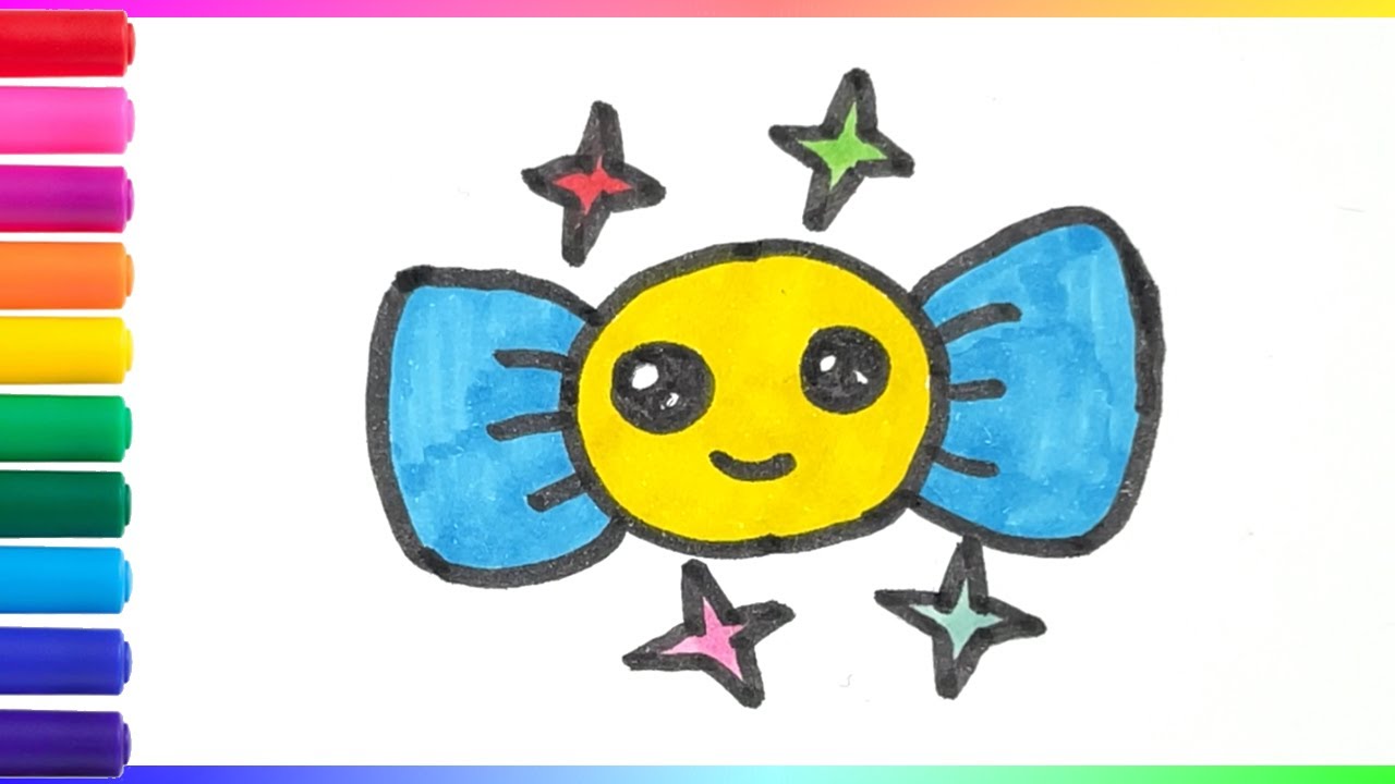 How to Draw A Cute Candy Sweet Sugar - YouTube