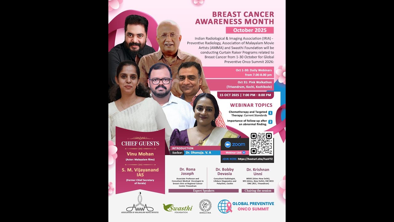 Global Fight Against Breast Cancer | Vinu Mohan | AMMA |Breast Cancer ...
