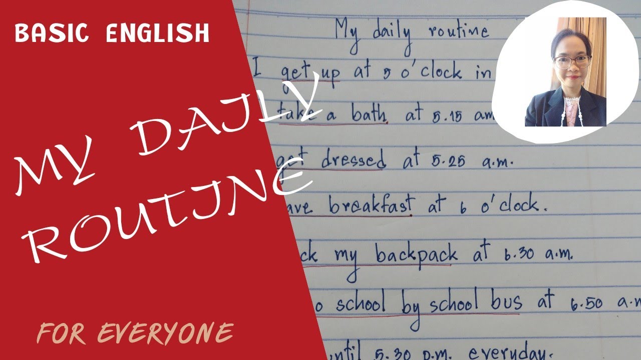 Ep.444 My daily routine ตัวอย่างการเขียนเรียงความเกี่ยวกับกิจวัตรประจำ ...
