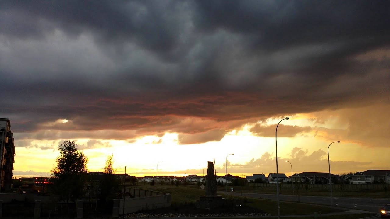 Storm during sunset - YouTube