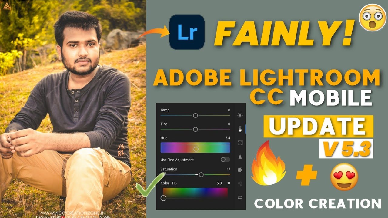 FAINLY!🔥| ADOBE LIGHTROOM CC MOBILE 🔥| UPDATE VERSION 5.3👌 | Amazing |vicky creation ZONE - YouTube