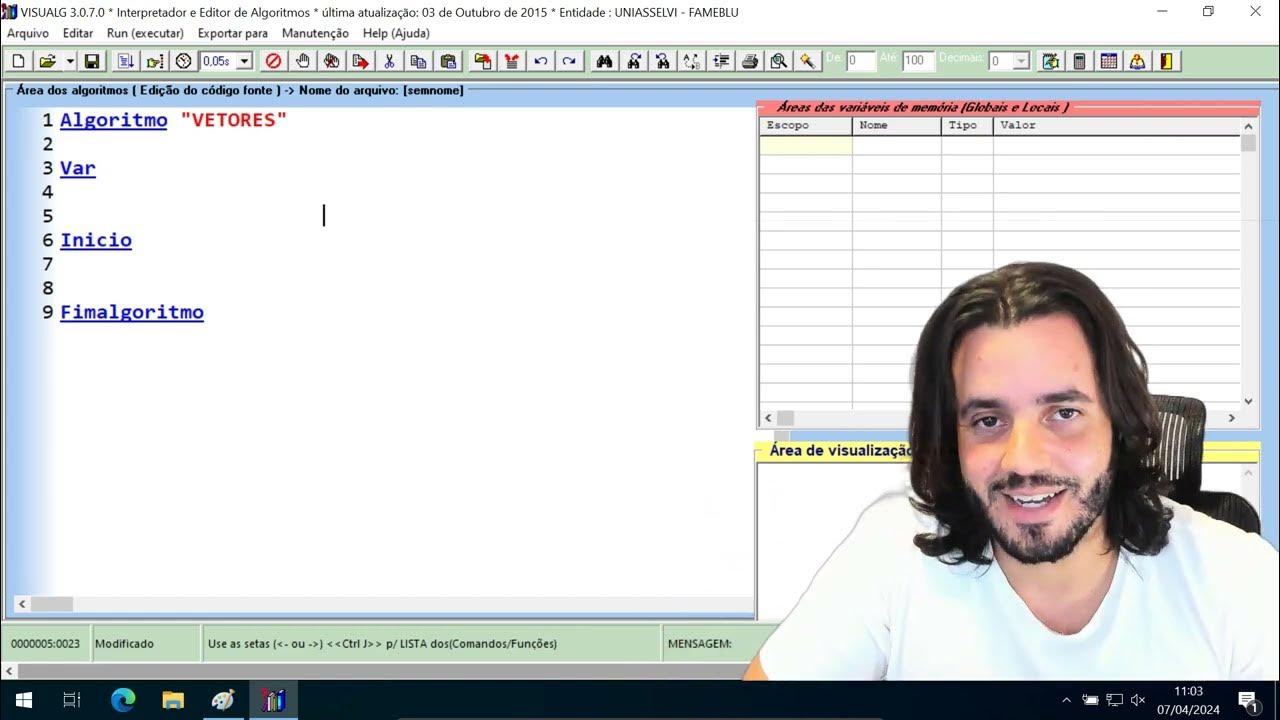 AULA 8 - APRENDENDO A PROGRAMAR - COMO USAR VETORES NO VISUALG - YouTube