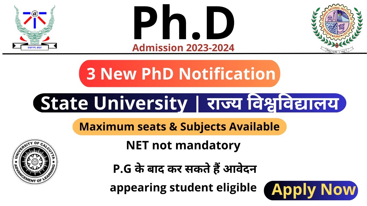 3 New PhD Admission notification 2023 | Phd New application form 2023 ...