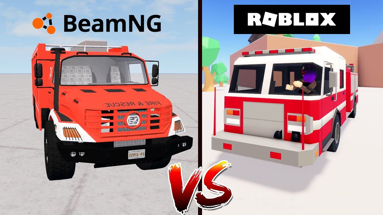 BeamNG.Drive FIRE TRUCK v/s Roblox FIRE TRUCK - WHICH IS BEST? - YouTube