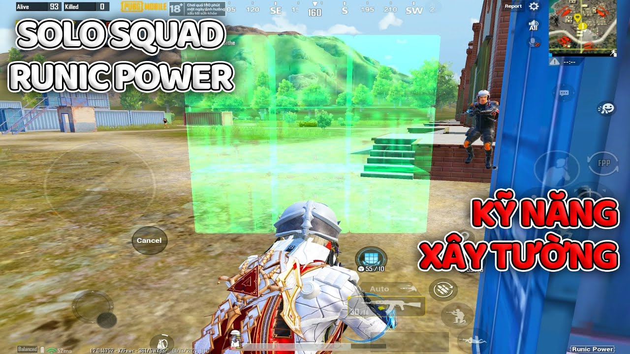 PUBG Mobile : Solo Squad Runic Power với Kỹ Năng Xây Tường Băng - YouTube