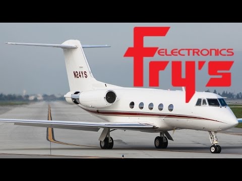HD Fry's Electronics Gulfstream G2 N24YS Takeoff from San Jose ...