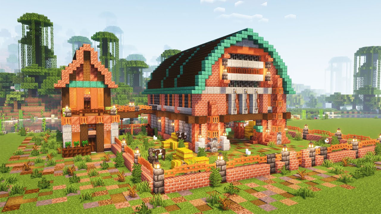 How to build Steampunk Animal Barn - Minecraft tutorial - YouTube