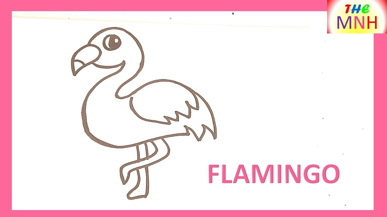How to DRAW a FLAMINGO Easy Step by Step - YouTube